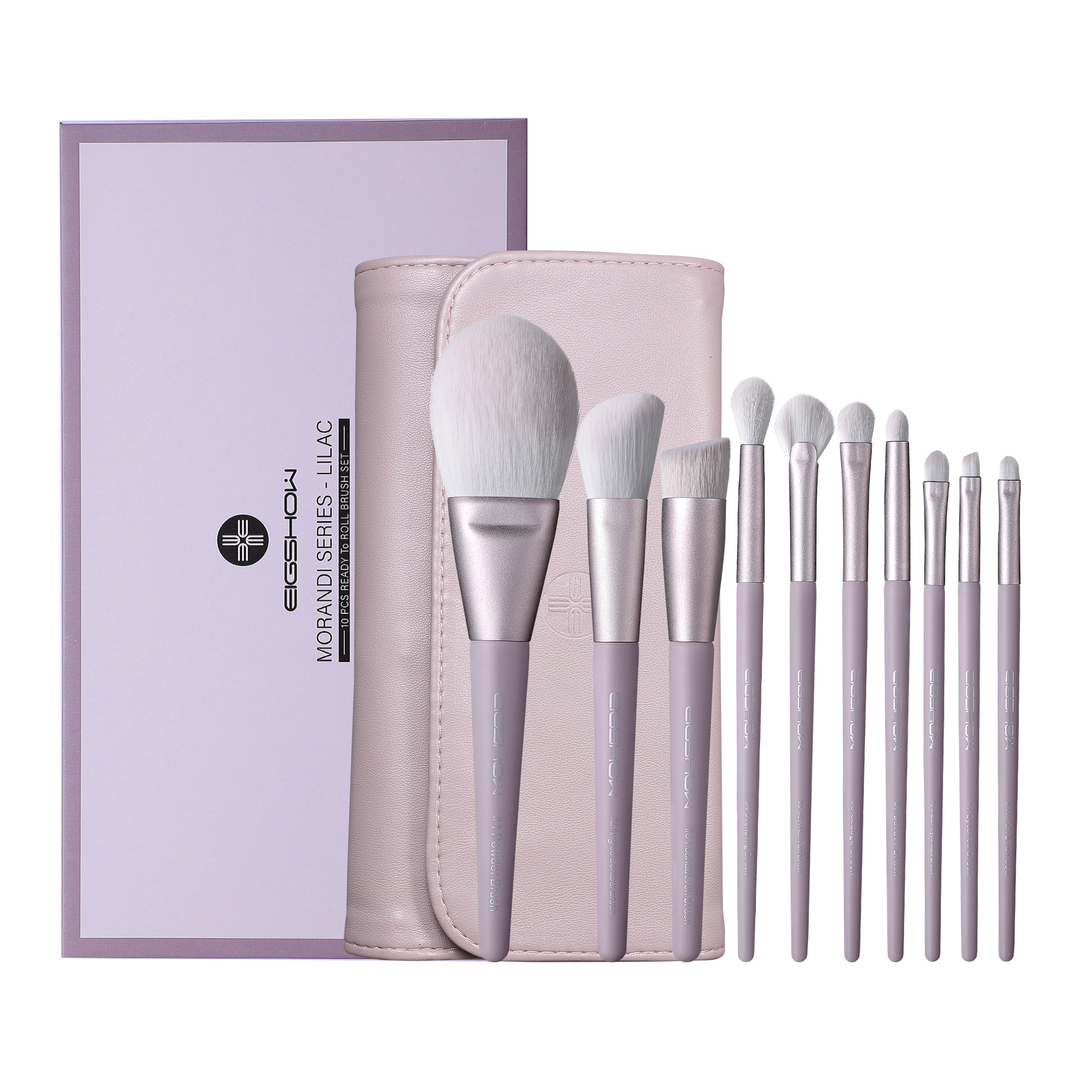 Hybrydowamoda.pl Drogeria internetowa Eigshow Seria Morandi 10 szt. Zestaw pędzli Lilac Vegan ...